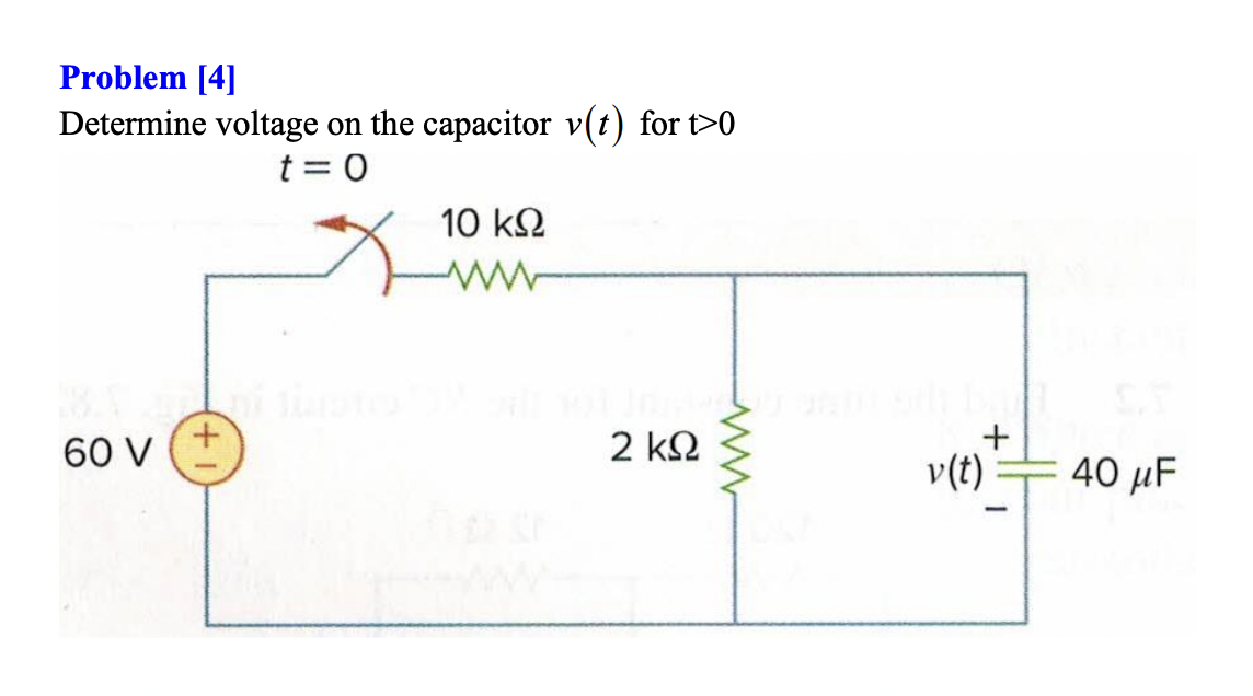 Solved Problem [4] Determine voltage on the capacitor v(t) | Chegg.com
