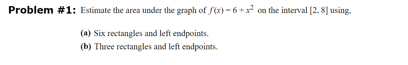 Solved Problem # 1: Estimate the area under the graph of | Chegg.com