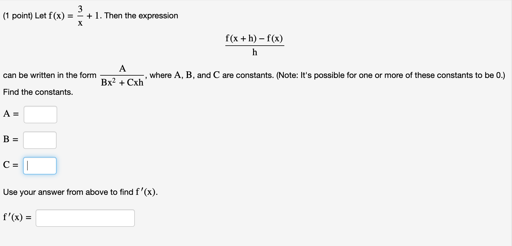 Solved point) ﻿Let f(x)=3x+1. ﻿Then the | Chegg.com