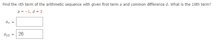 Solved Find the nth term of the arithmetic sequence with | Chegg.com