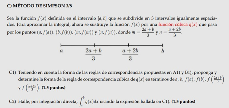 C) ﻿MÉTODO DE SIMPSON 38Sea la función f(x) ﻿definida | Chegg.com