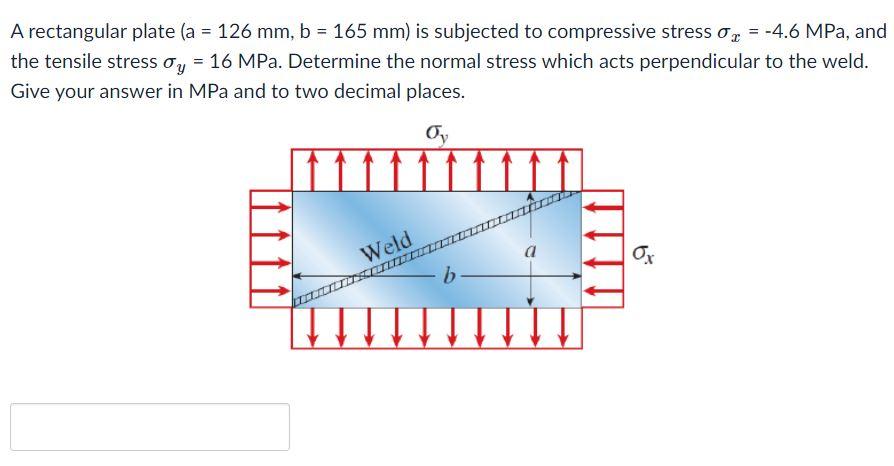 Solved A rectangular plate (a = 126 mm, b = 165 mm) is | Chegg.com
