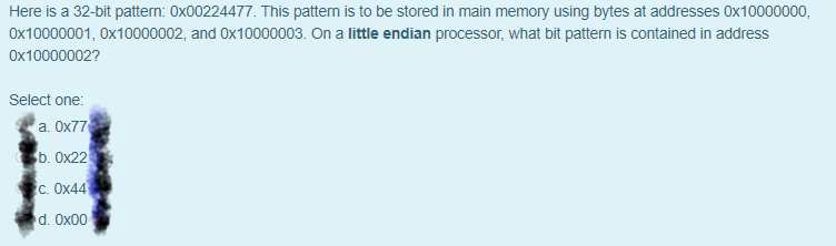 Solved Here is a 32-bit pattern: 0x00224477. This pattern is | Chegg.com