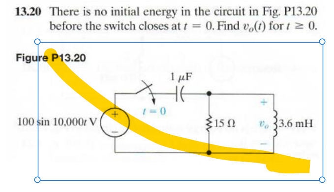 Solved 13.20 There is no initial energy in the circuit in | Chegg.com