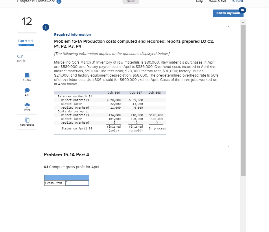 Solved Chapter 15 Homework i Saved Help Save & Exlt Submit | Chegg.com