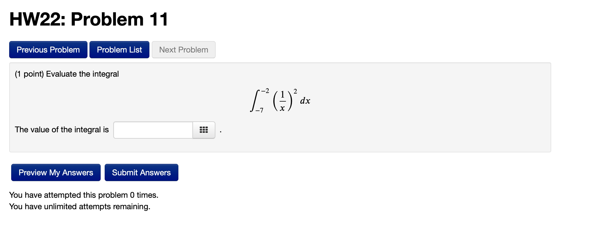 Solved HW22: Problem 11 Previous Problem Problem List Next | Chegg.com