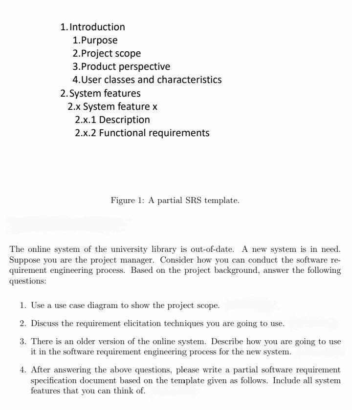 Solved 1. Introduction 1.Purpose 2.Project scope 3.Product | Chegg.com