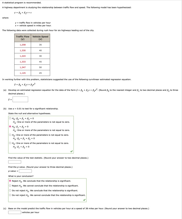 Solved A statistical program is recommended.A highway | Chegg.com