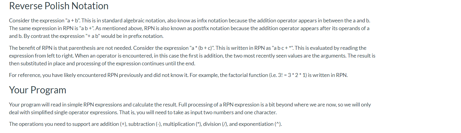 Solved Reverse Polish Notation Consider the expression | Chegg.com