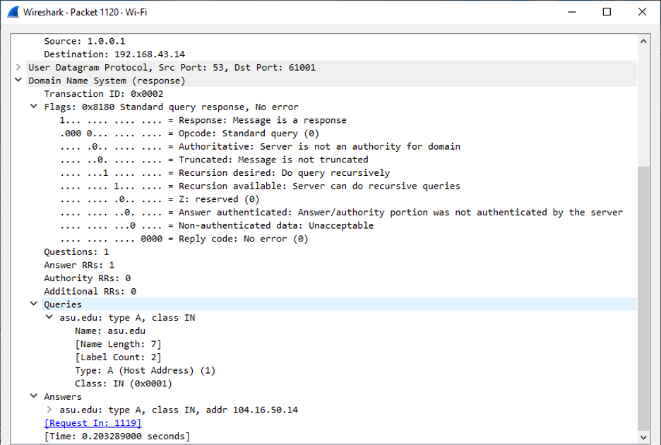 Solved Part 1 Dns Traffic Captureopen Wireshark And Double