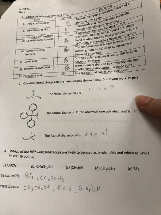 Solved CHEM 207 2. Match the foll Definition terms (16 Term | Chegg.com
