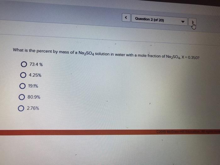 Solved What is the percent by mass of a Na2SO4 solution in | Chegg.com