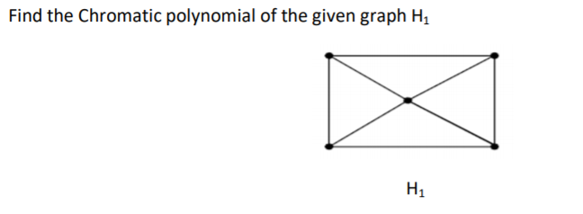 Solved Find the Chromatic polynomial of the given graph H1 | Chegg.com