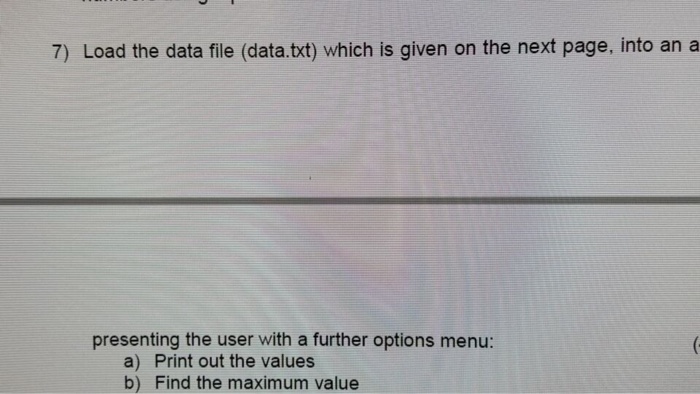 Solved 7) Load the data file (data.txt) which is given on | Chegg.com