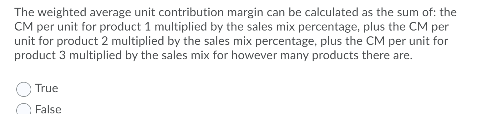 Solved The weighted average unit contribution margin can be | Chegg.com