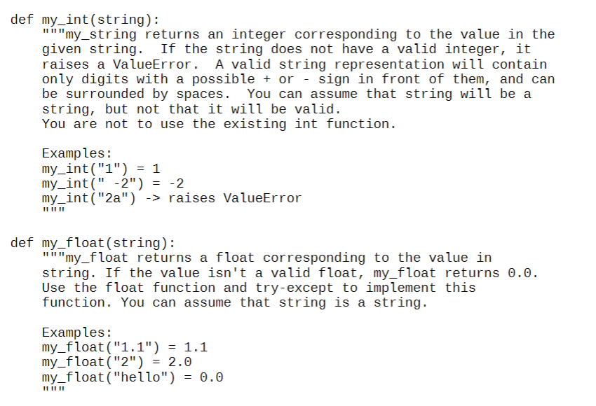 Solved In this assignment you will create two functions to | Chegg.com