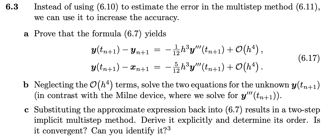 6.3 = Instead of using (6.10) to estimate the error | Chegg.com