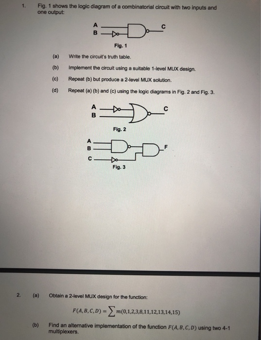 Solved Fig 1 Shows The Logic Diagram Of A Combinatorial