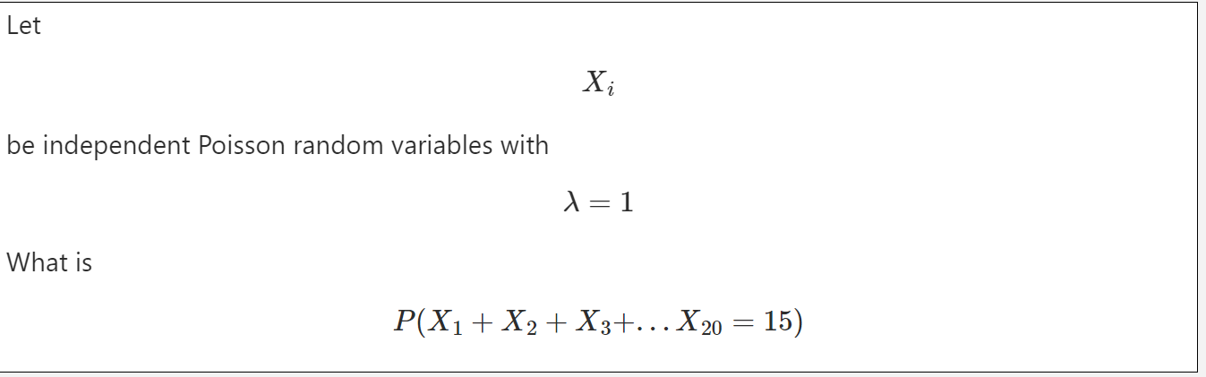 Solved be independent Poisson random variables with λ=1 What | Chegg.com