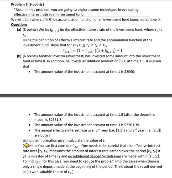 Problem 5 (9 points) "Note: In this problem, you are | Chegg.com