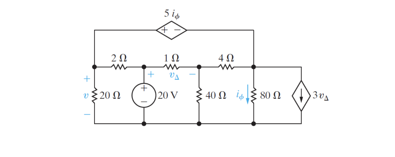 Solved Find V, V(delta), and i in the circuit, please | Chegg.com