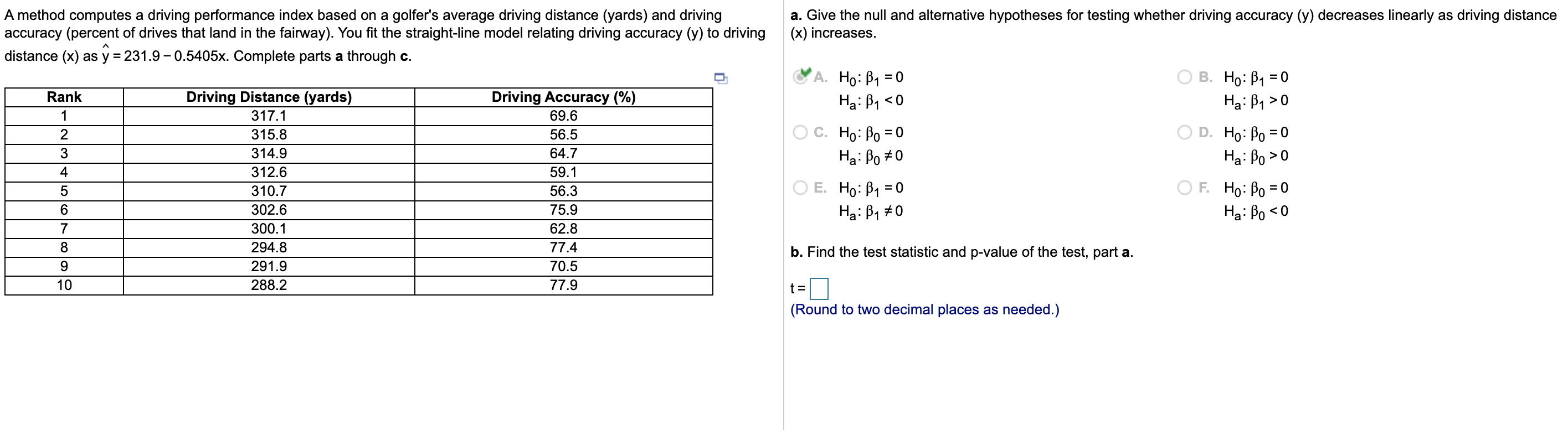 Solved A Method Computes A Driving Performance Index Based 9653