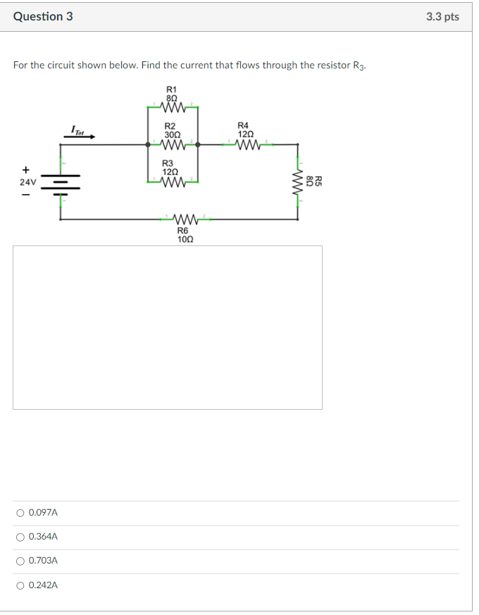 Solved For the circuit shown below. Find the current that | Chegg.com