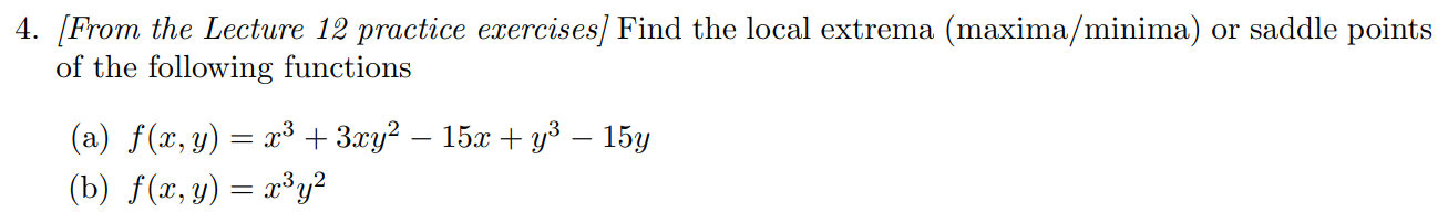 Solved 4. [From the Lecture 12 practice exercises] Find the | Chegg.com