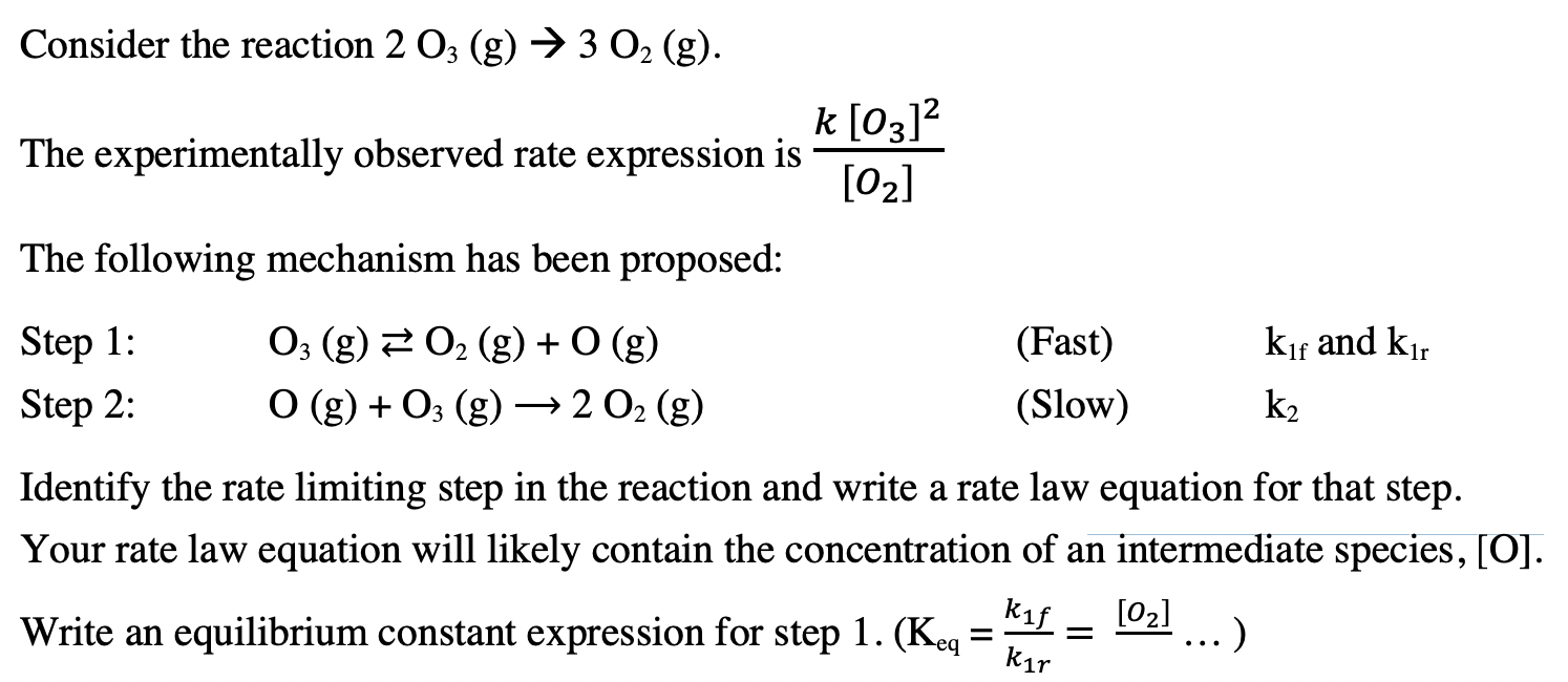 Solved Consider the reaction 2O3( g)→3O2( g). The | Chegg.com