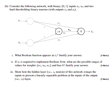 Solved (b) Consider the following network, with binary {0,1} | Chegg.com