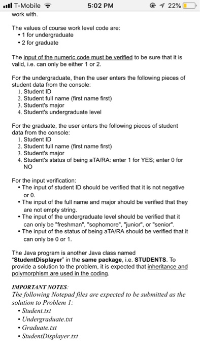 Solved .lT-Mobile 5:01 PM ? https://elearning.utdallas.edu | Chegg.com