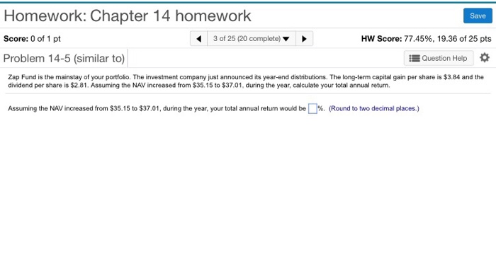 Solved Homework: Chapter 14 homework Score: 0 of 1 pt | Chegg.com Solved Homework: Chapter 14 homework Score: 0 of 1 pt | Chegg.com