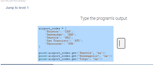 Solved pezzy Jump to level 1 Type the program's output | Chegg.com
