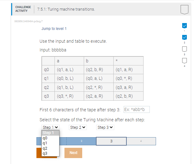 Solved CHALLENGE ACTIVITY 7.5.1: Turing machine transitions, | Chegg.com