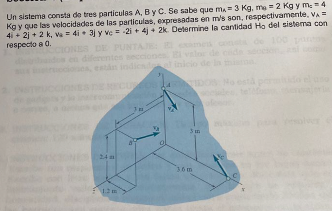 Solved Un sistema consta de tres partículas A, B y C. Se | Chegg.com