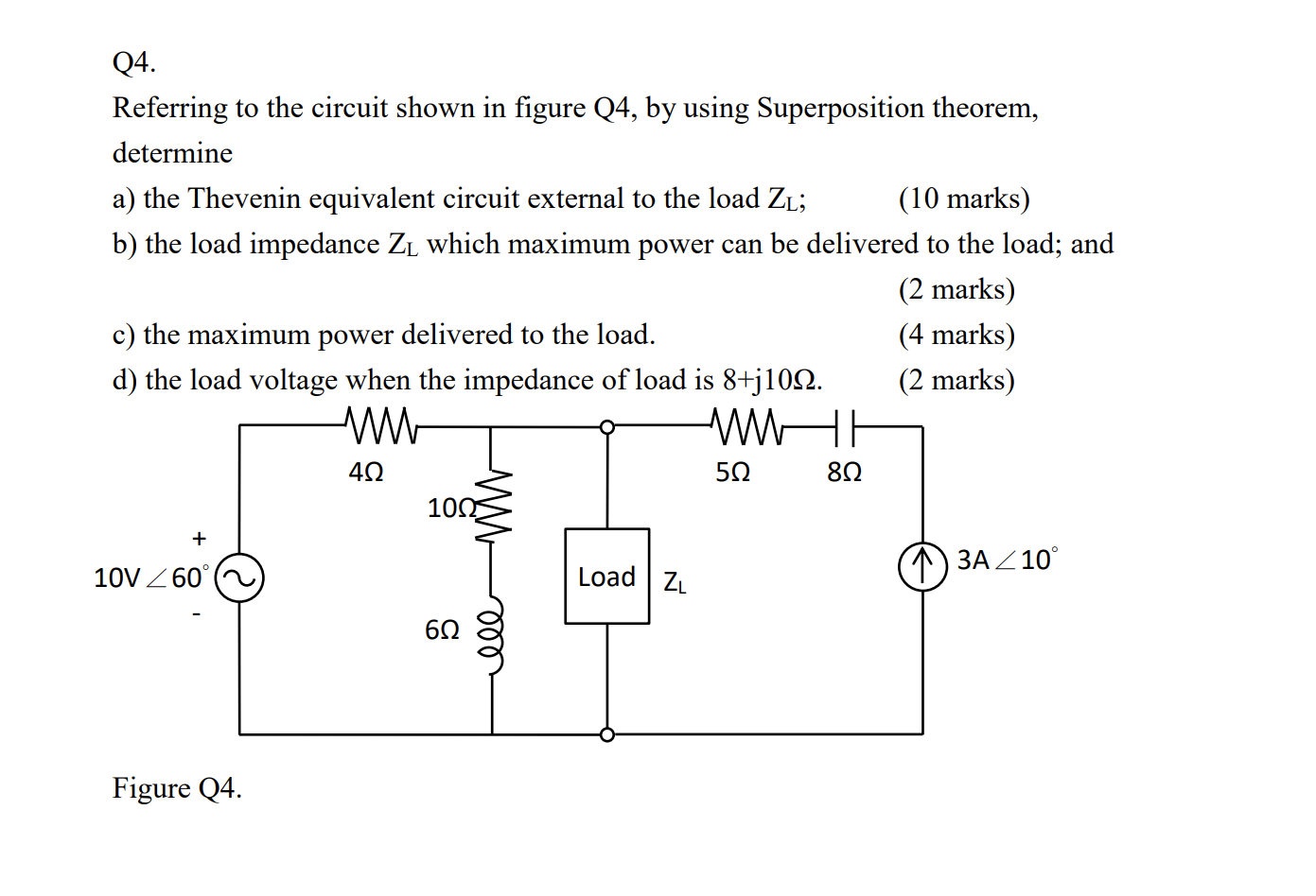 Solved Q4. Referring to the circuit shown in figure Q4, by | Chegg.com