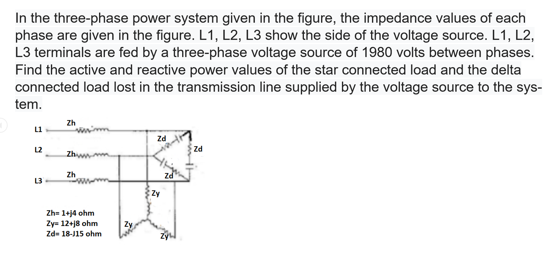 Solved In The Three Phase Power System Given In The Figure 
