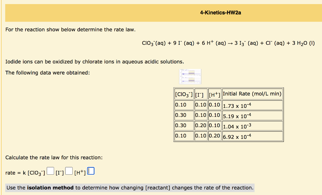 Solved 4-Kinetics-HW2a For the reaction show below determine | Chegg.com