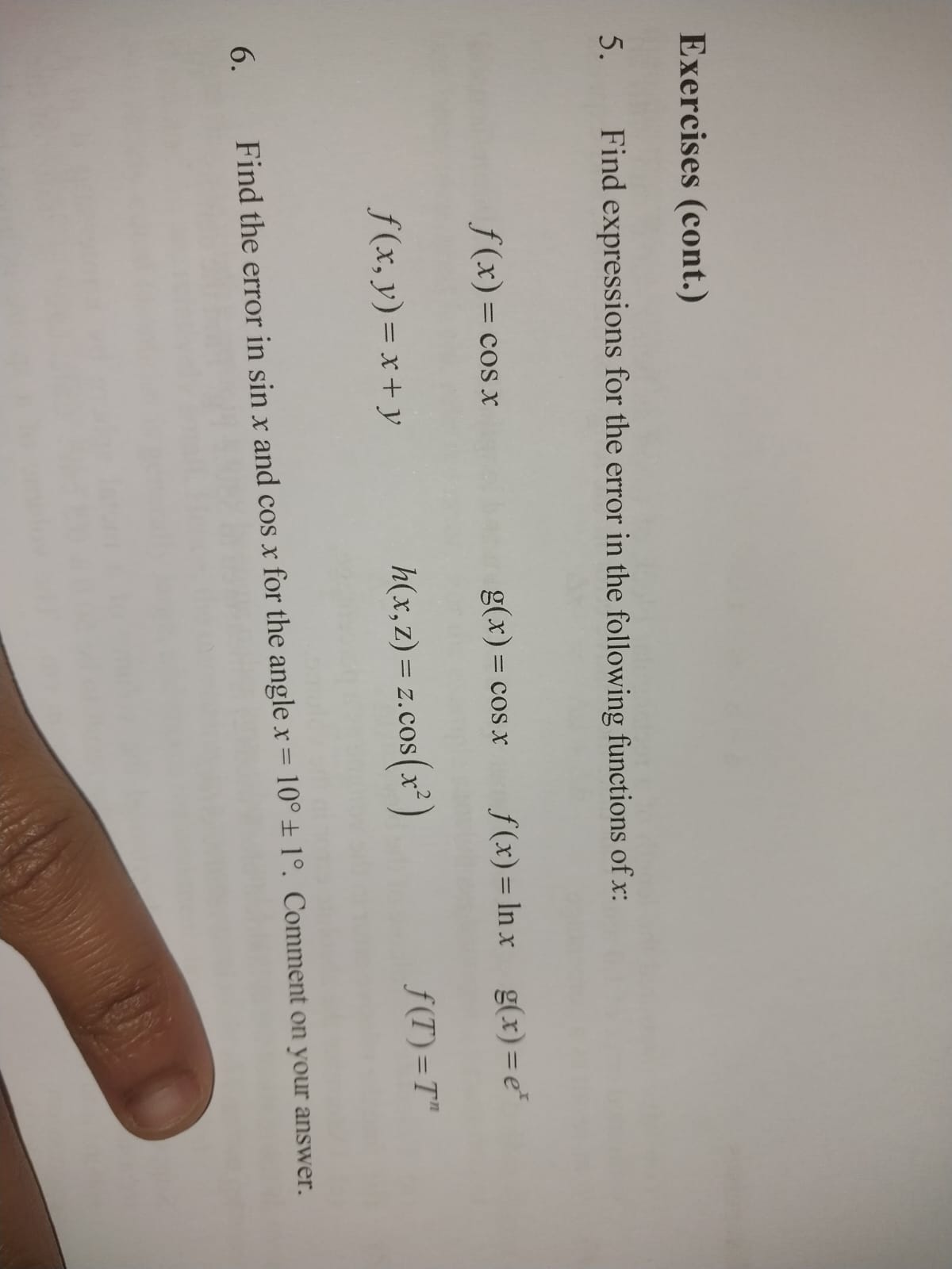 Solved 5. Find expressions for the error in the following | Chegg.com