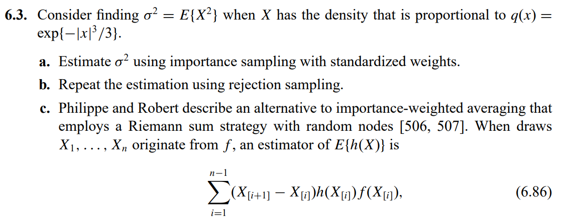 6.3. Consider finding o2 = E{X²} when X has the | Chegg.com
