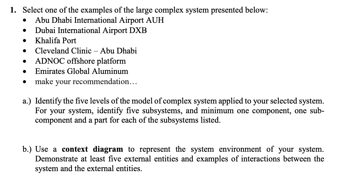 Solved 1. Select one of the examples of the large complex | Chegg.com