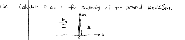 Solved Hw. Calculate R and T for scattering of the potential | Chegg.com