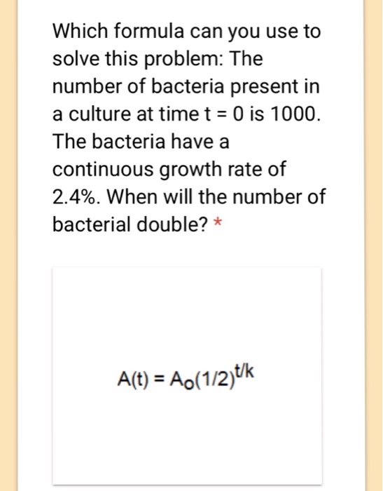 Solved Which formula can you use to solve this problem: The | Chegg.com