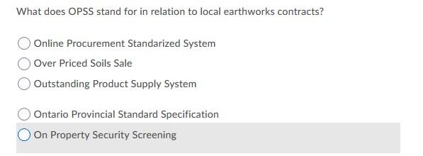 Solved What does OPSS stand for in relation to local | Chegg.com