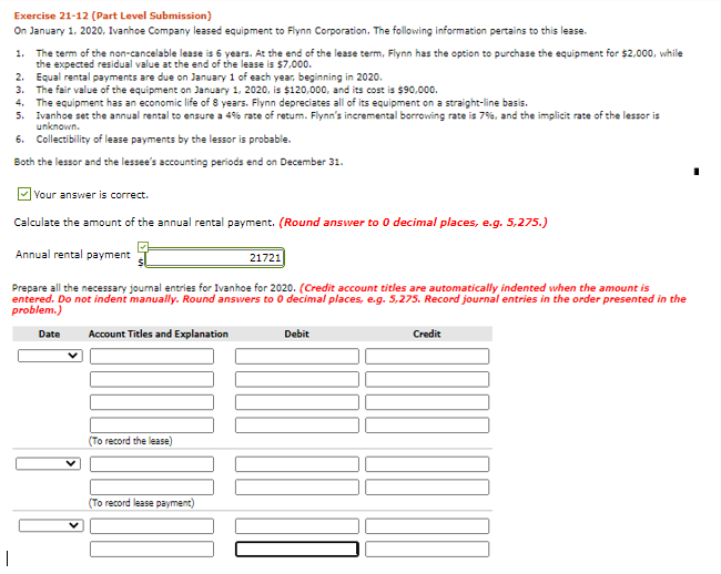 Solved Exercise 21-12 (Part Level Submission) On January 1, | Chegg.com