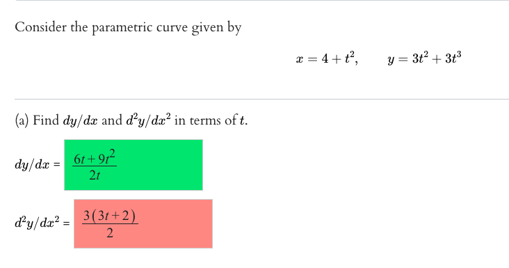 Solved Consider the parametric curve given by | Chegg.com