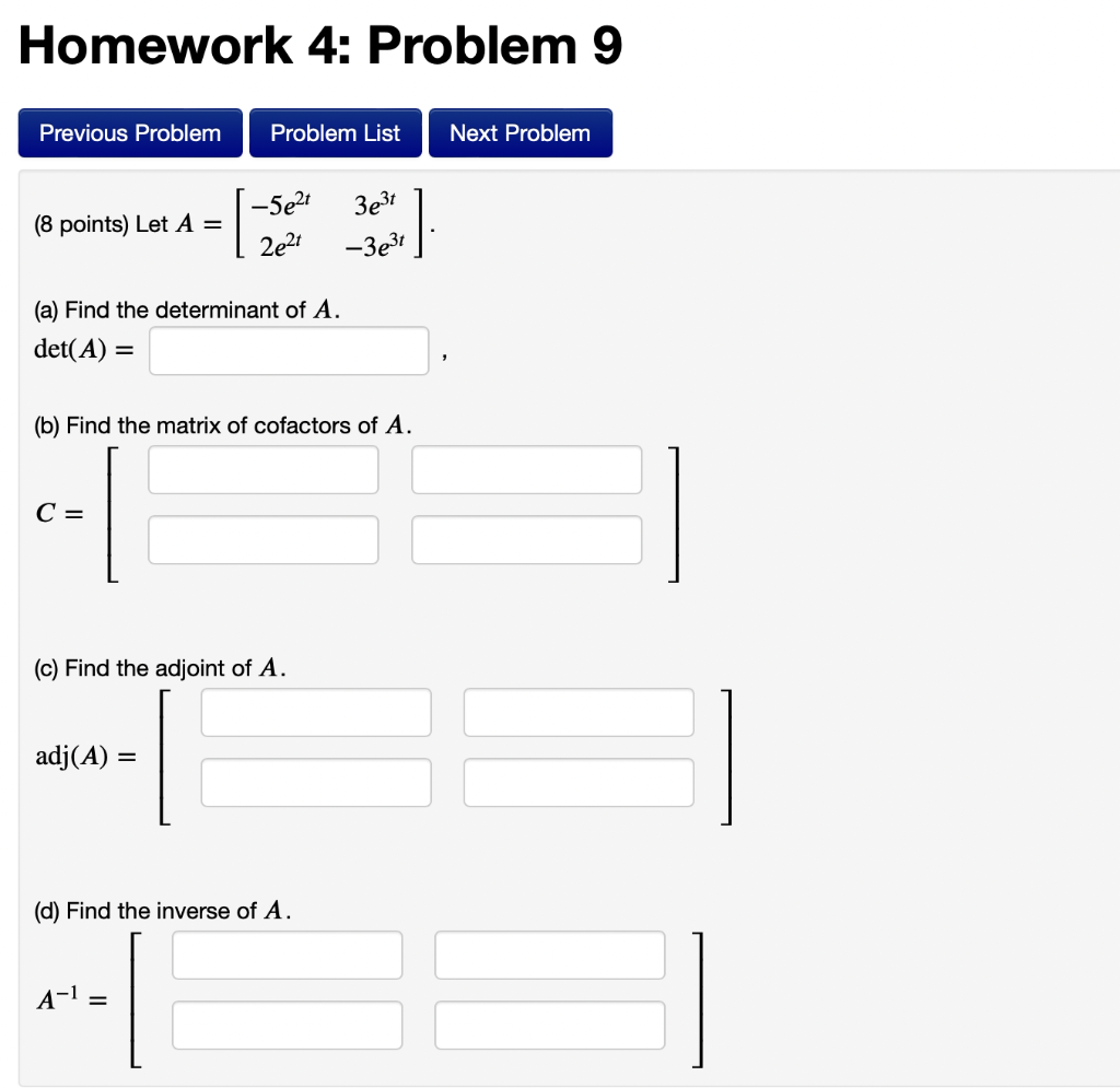 Solved Homework 4: Problem 9 Previous Problem Problem List | Chegg.com