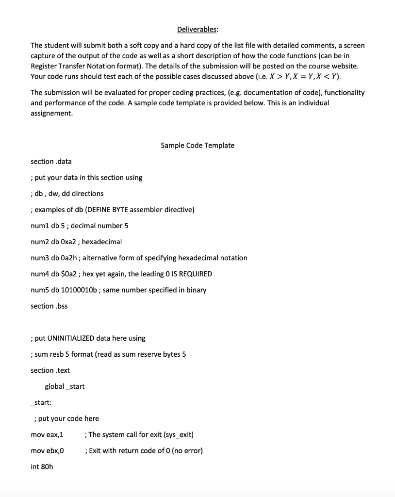 The exercise is to write an assembly program to | Chegg.com