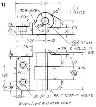 Solved a) Right View b) Draw the Top Section passing thru | Chegg.com