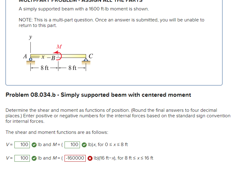 Solved Problem 08.041 - Overhang beam - DEPENDENT MULTI-PART | Chegg.com Solved Problem 08.041 - Overhang beam - DEPENDENT MULTI-PART | Chegg.com